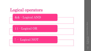 Operators and expressons | PPT