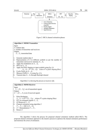 Spectral Efficient Blind Channel Estimation Technique for MIMO-OFDM Communications | PDF