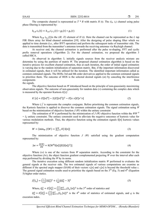 Spectral Efficient Blind Channel Estimation Technique for MIMO-OFDM Communications | PDF ...