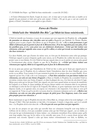 L’interdiction de laisser son habit descendre en dessous de ses ...