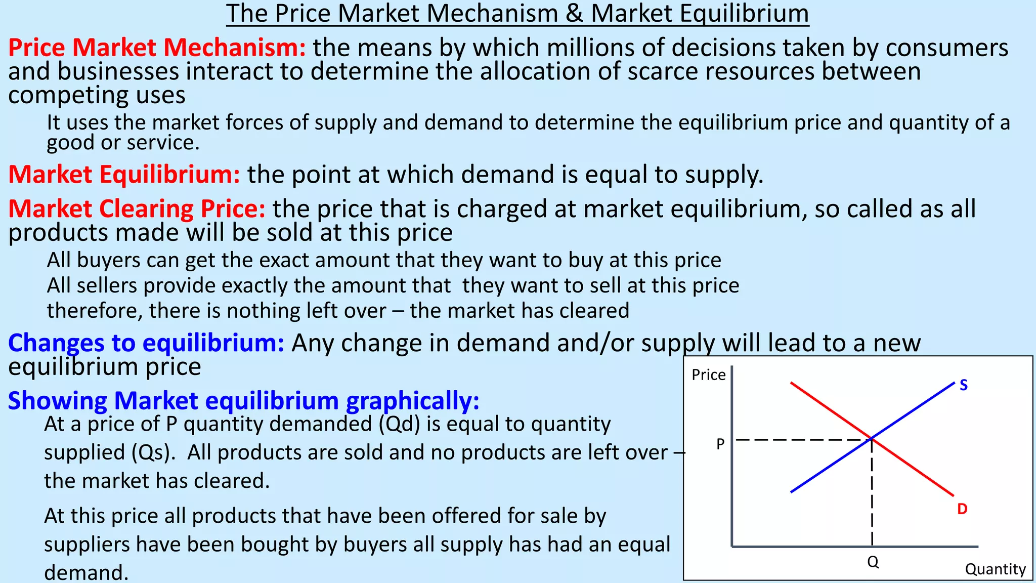 Price determination via the market mechanism | PPTX