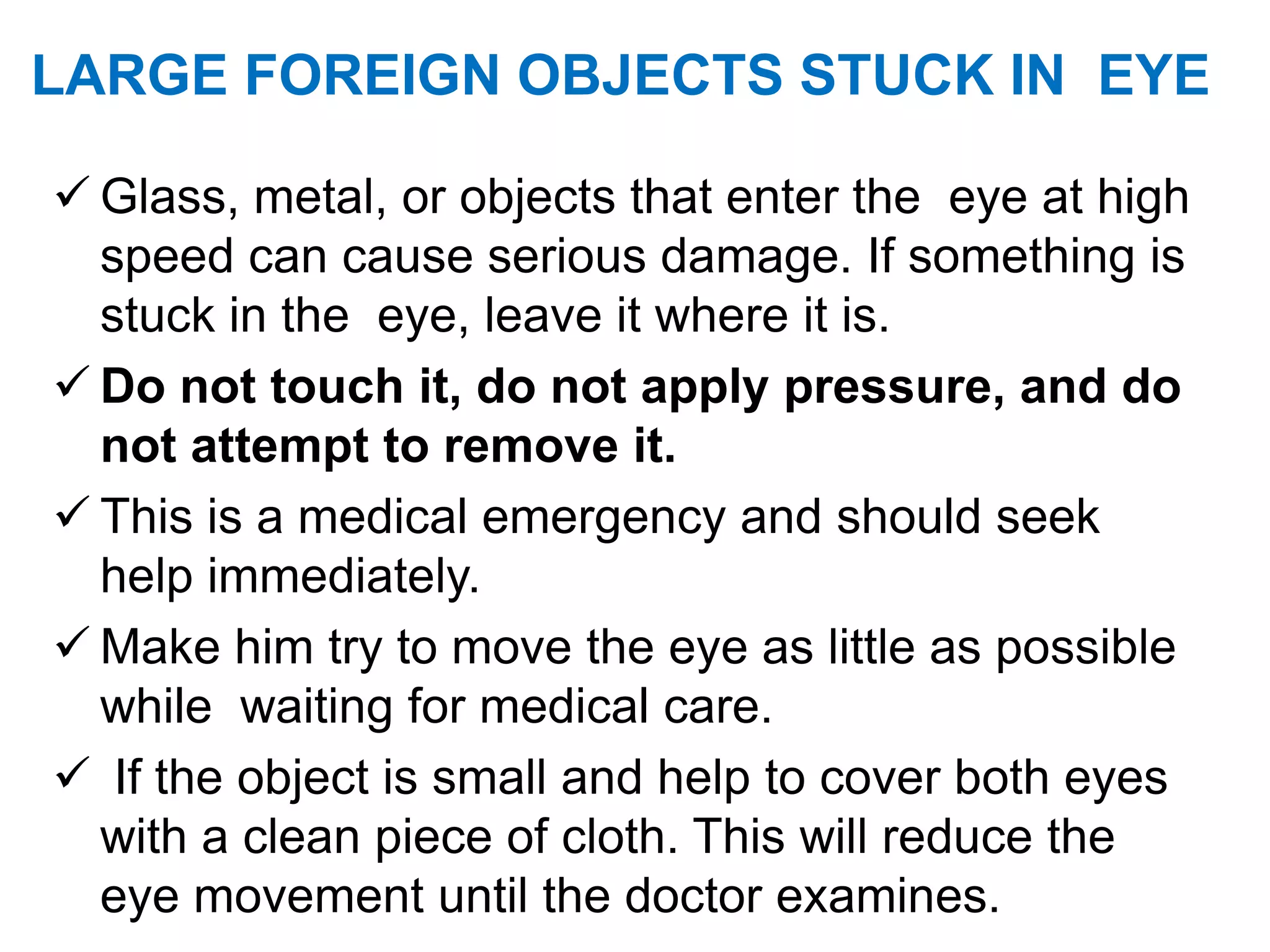 11. ocular emergencies and their prevention | PPTX