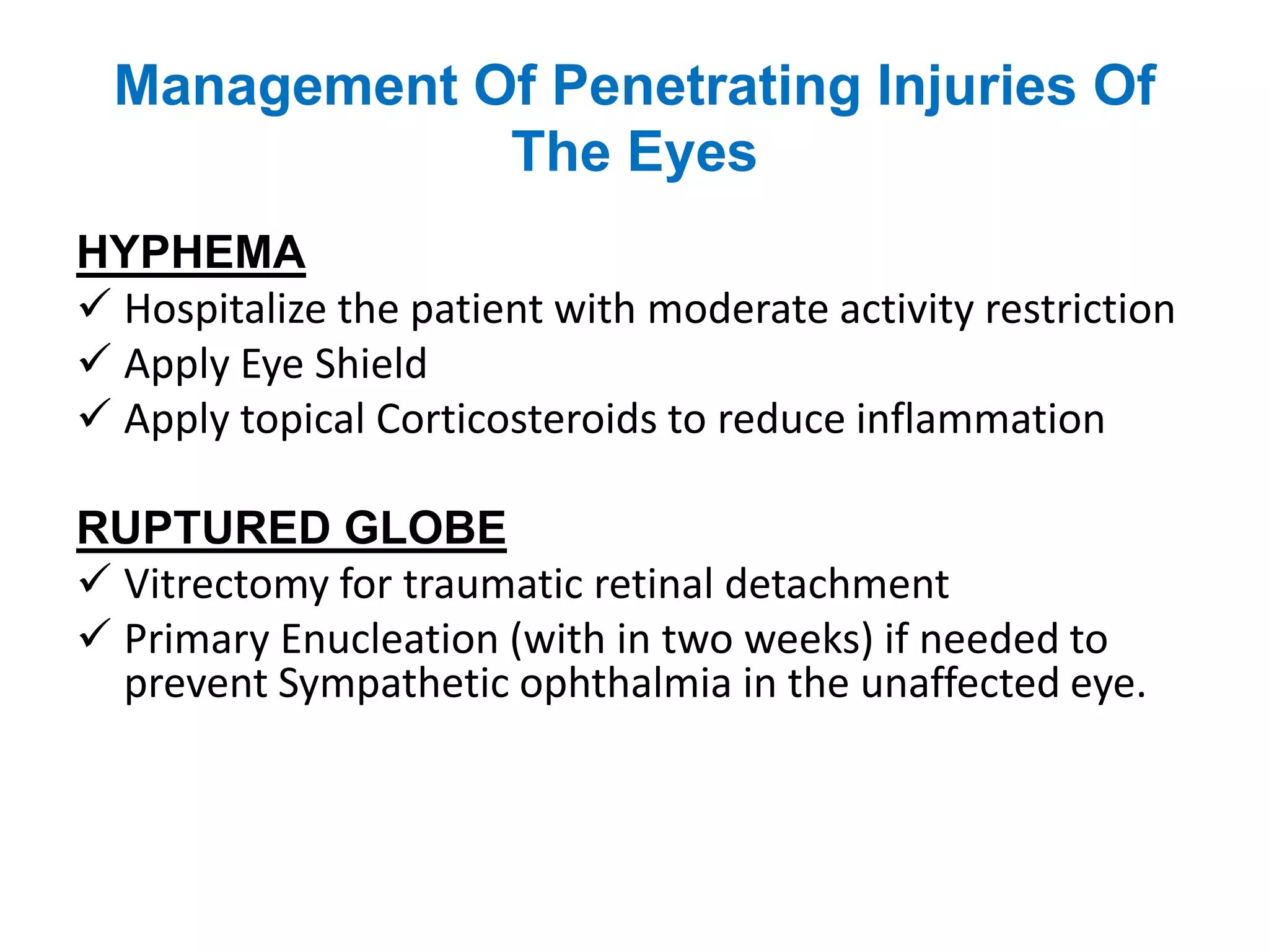 11. ocular emergencies and their prevention | PPTX
