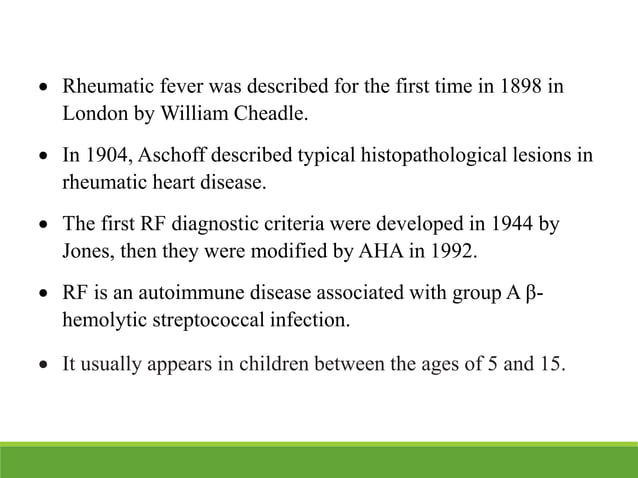 11. Rheumatic fever and Rheumatic heart diseases | PPT