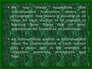 Methods of Teaching - Individualised instruction | PPSX