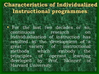 Methods of Teaching - Individualised instruction | PPSX