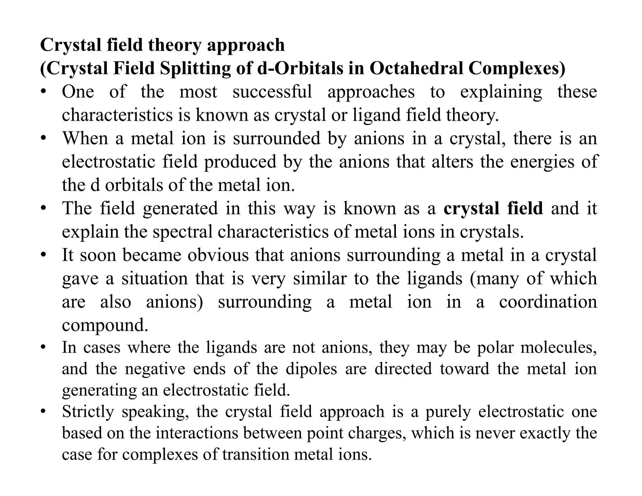 Crystal Field Theory (CFT) | PDF | Chemistry | Science