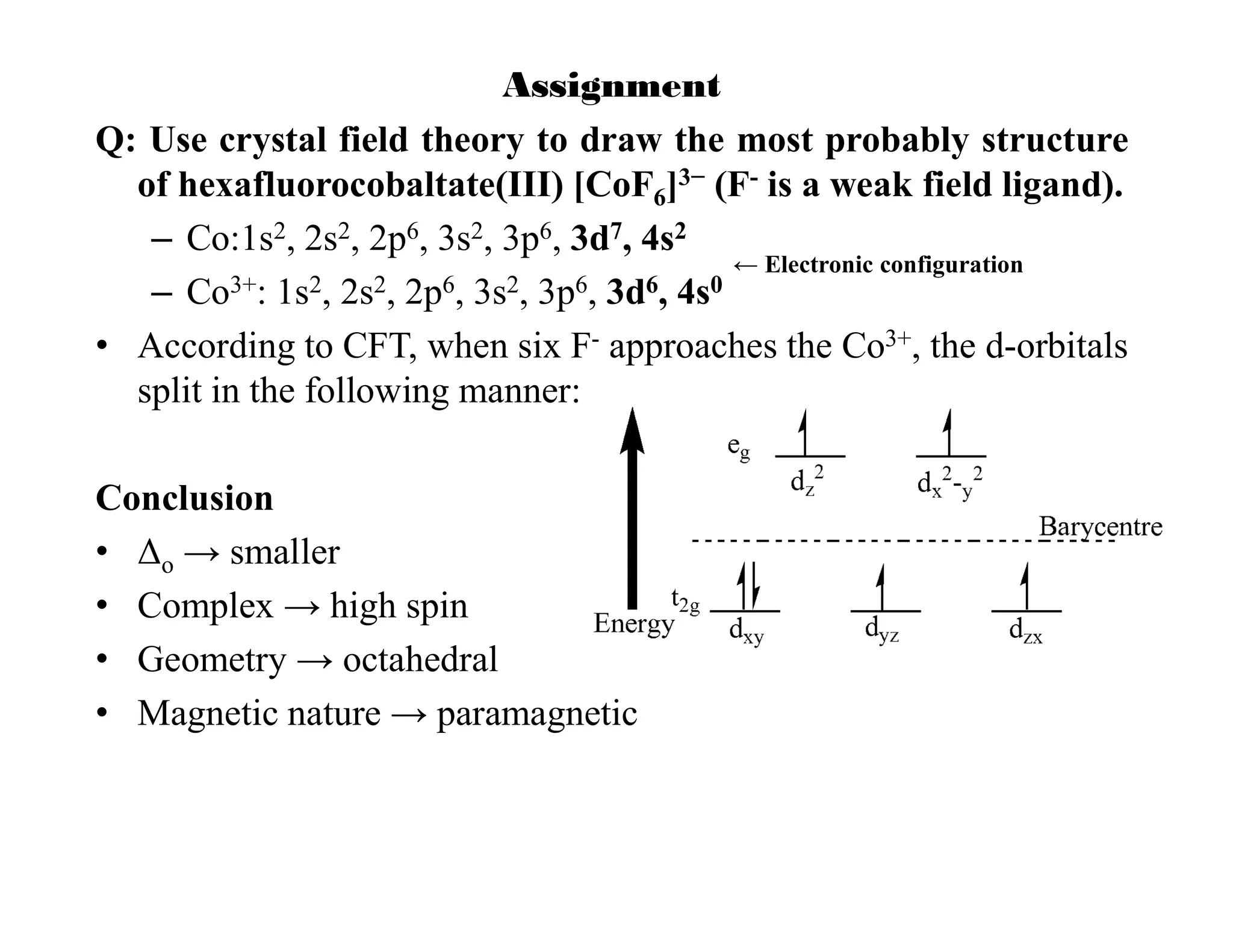 Crystal Field Theory (CFT) | PDF