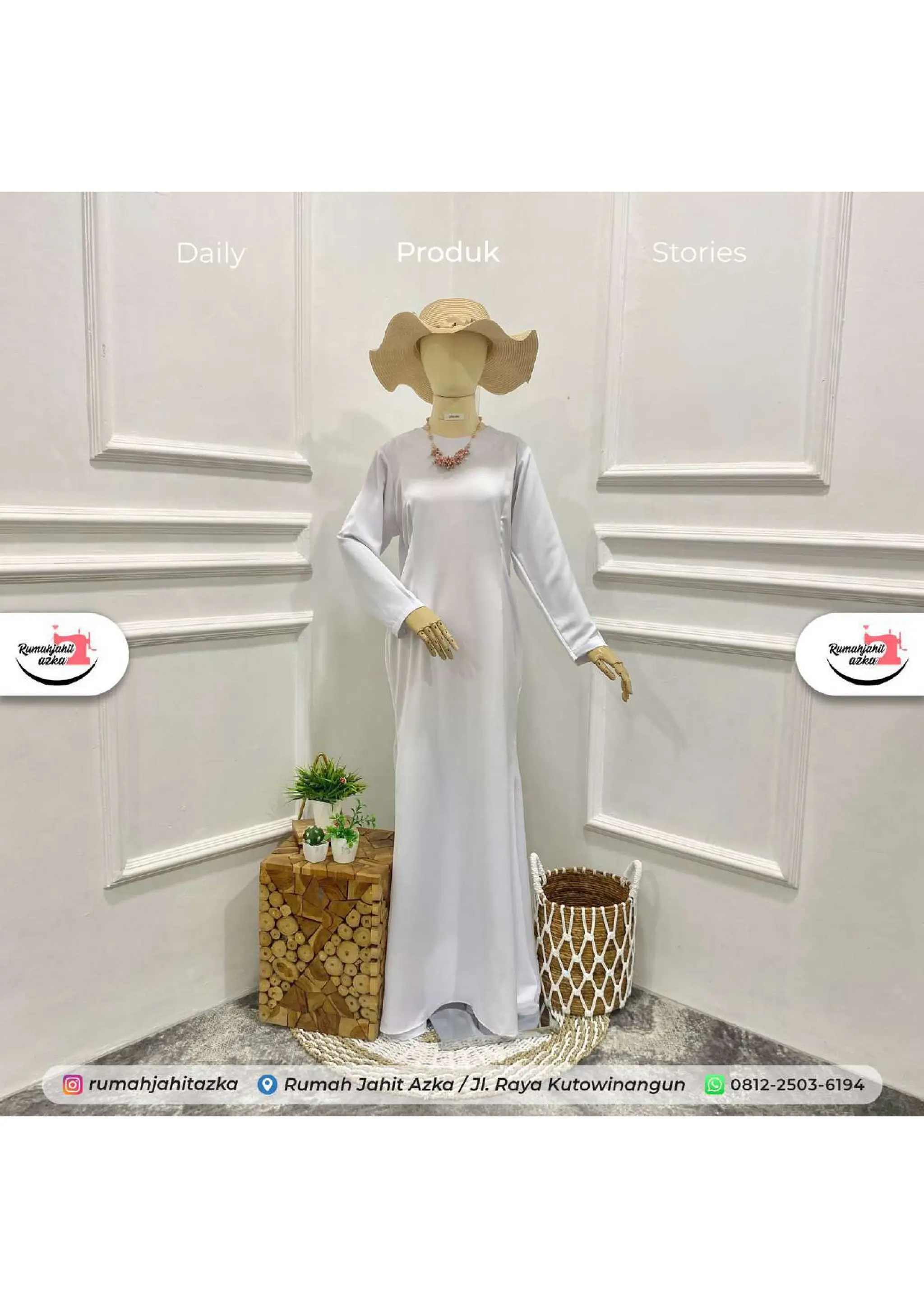 OPEN PO! WA 0812-2503-6194, Model Terbaru Dress Polos Broken White Silk ...