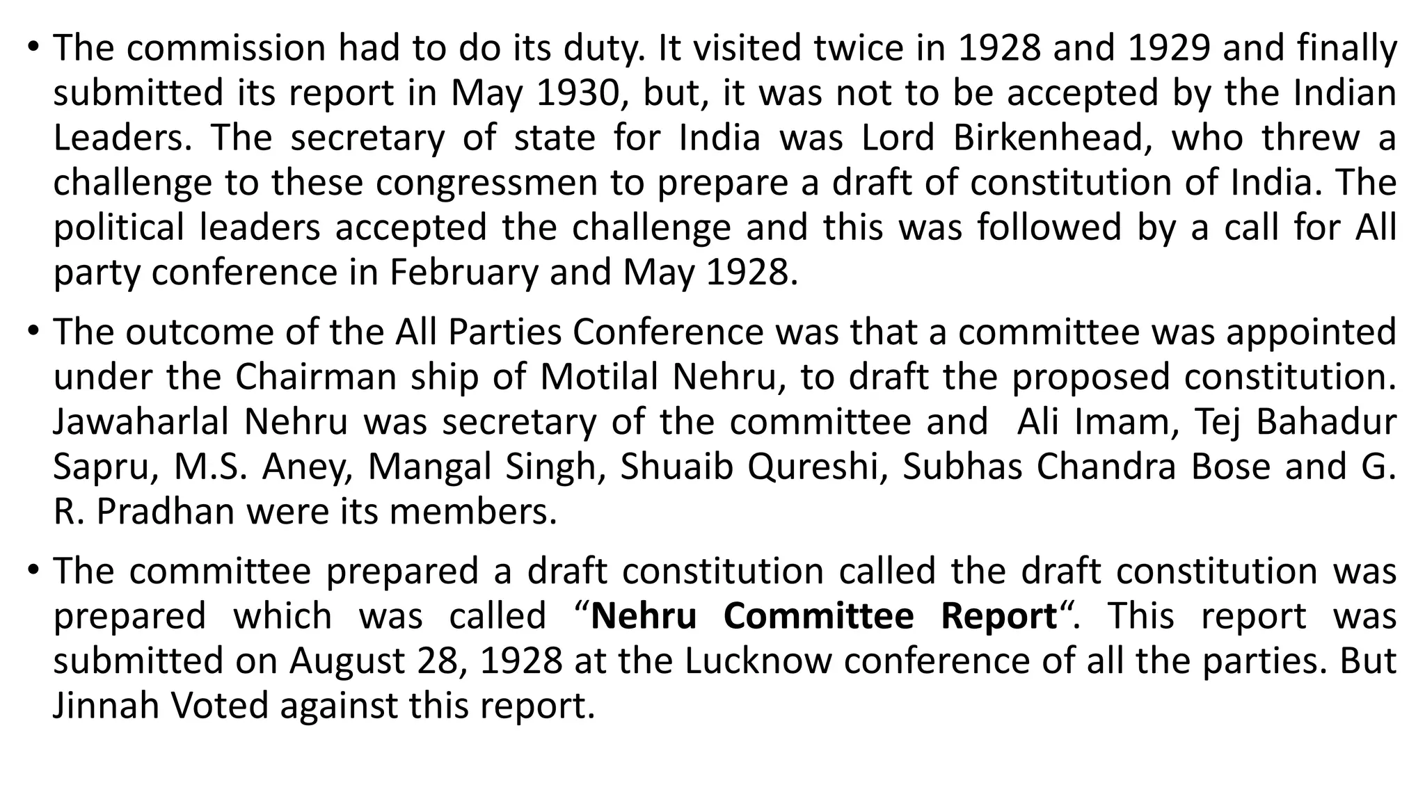 Nehru Report | PPTX