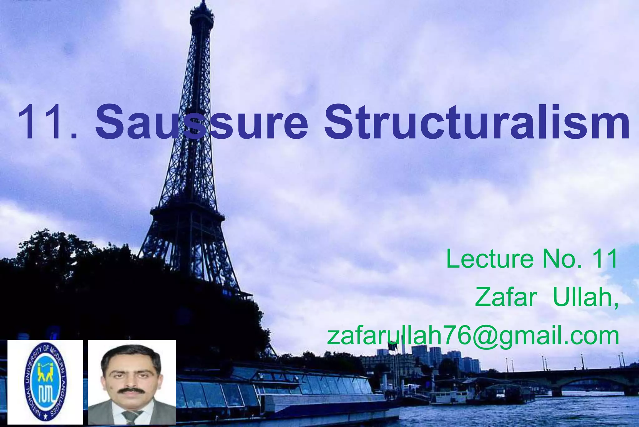 11. intro to lang. saussure, structuralism | PPT