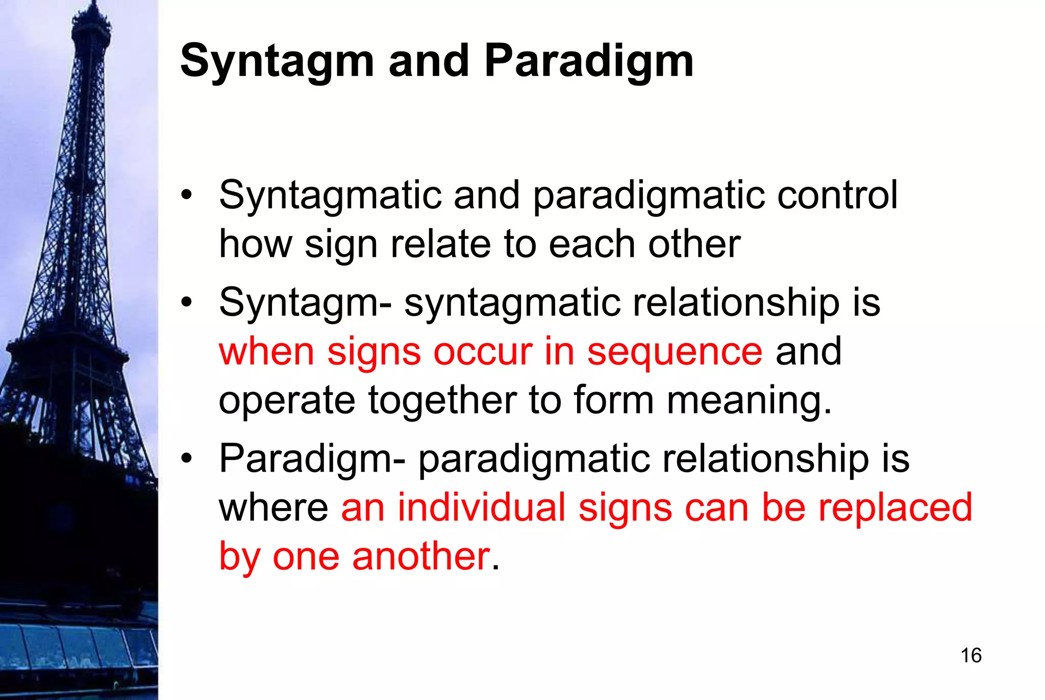 11. intro to lang. saussure, structuralism | PPT
