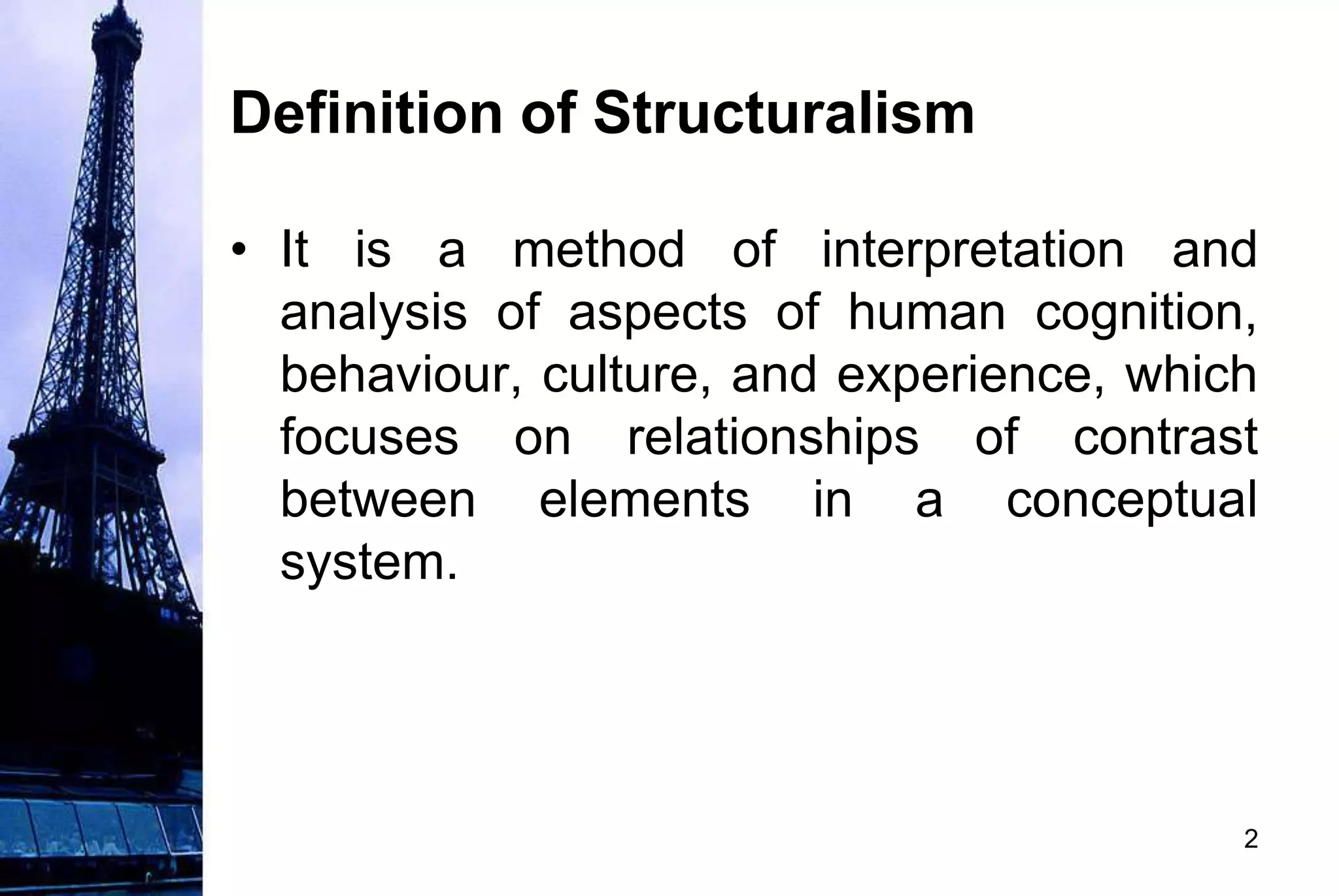 11. intro to lang. saussure, structuralism | PPT