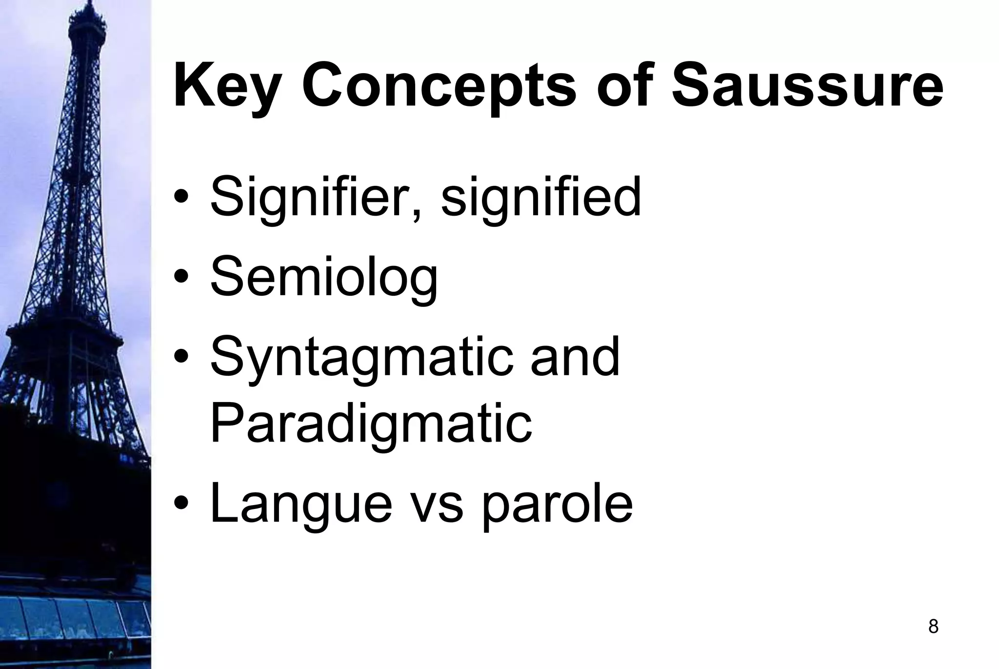 11. intro to lang. saussure, structuralism | PPT