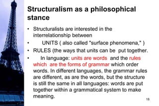 11. intro to lang. saussure, structuralism | PPT