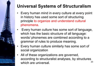 11. intro to lang. saussure, structuralism | PPT