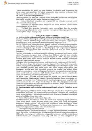 Implementasi Kurikulum K13 Dengan Pendekatan Saintifik Pada Pelajaran Pai Di Smp Negeri I Beji | PDF