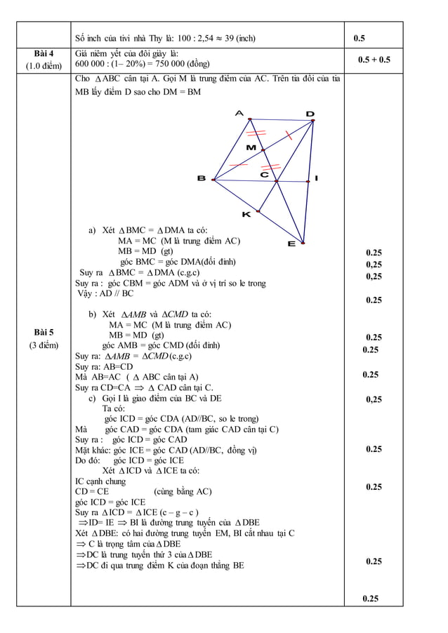 Đề Thi HK2 Toán 7 - THCS An Lạc | PDF