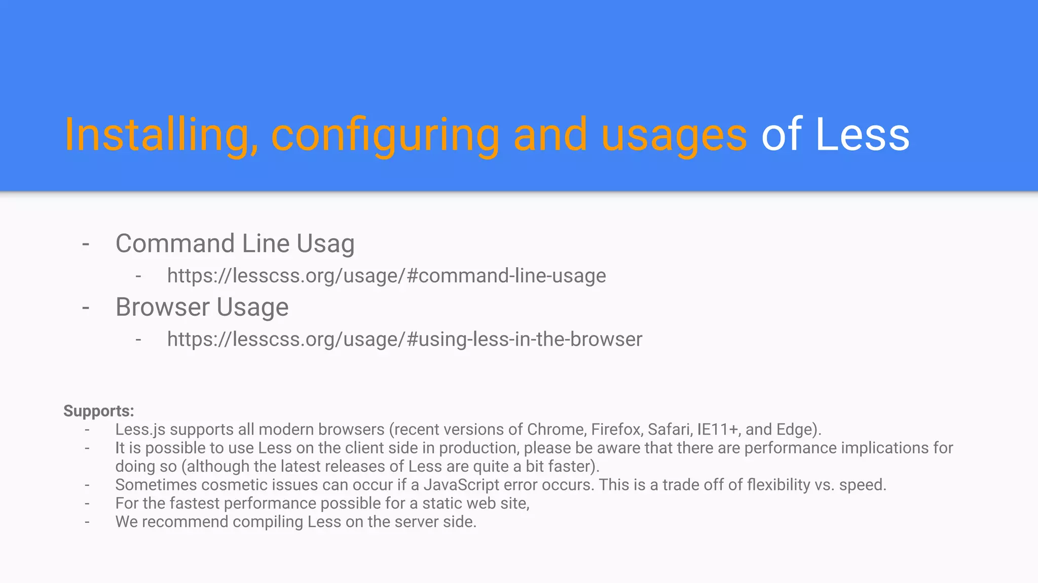 CSS Less framework overview, Pros and Cons | PPT