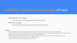 CSS Less framework overview, Pros and Cons | PPT