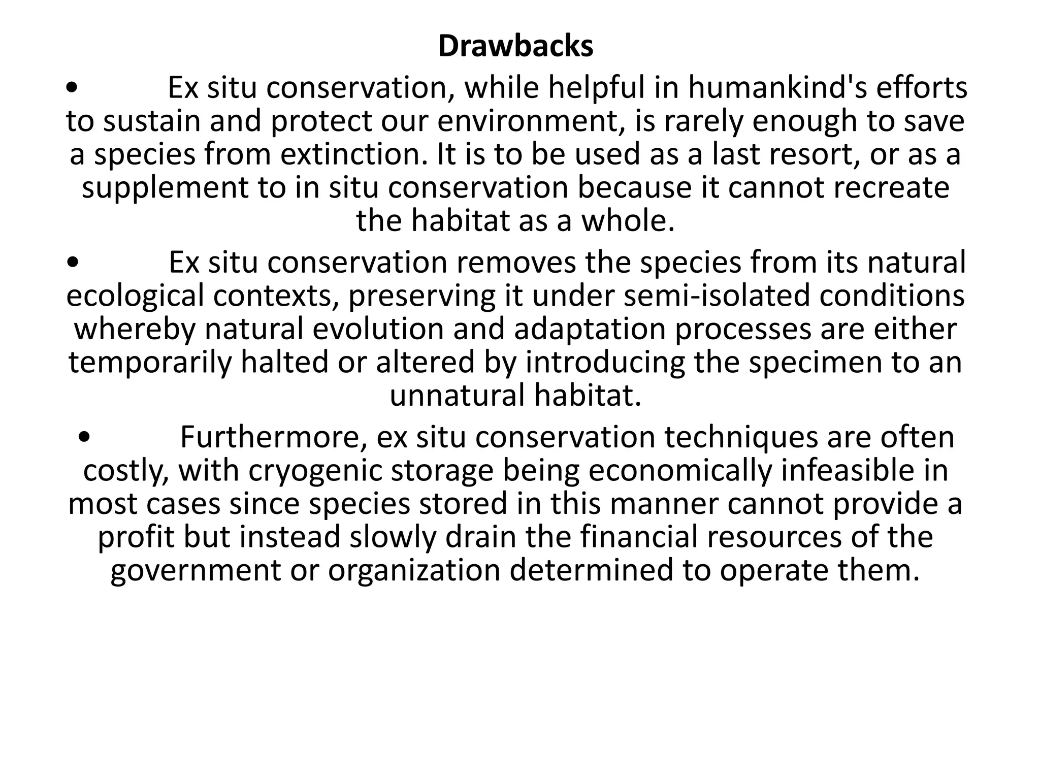 in situ conservation wildlife and ex situ conservation. | PPTX