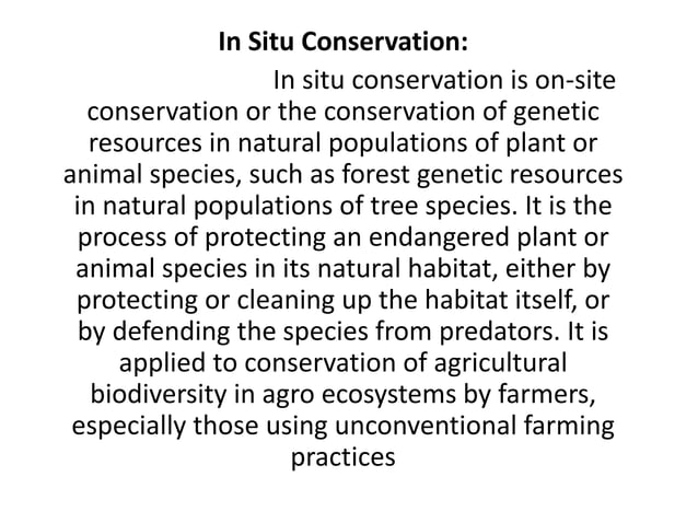 in situ conservation wildlife and ex situ conservation. | PPTX | Zoos ...