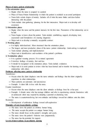 Therapeutic nurse patient relationship in psychiatry | DOCX
