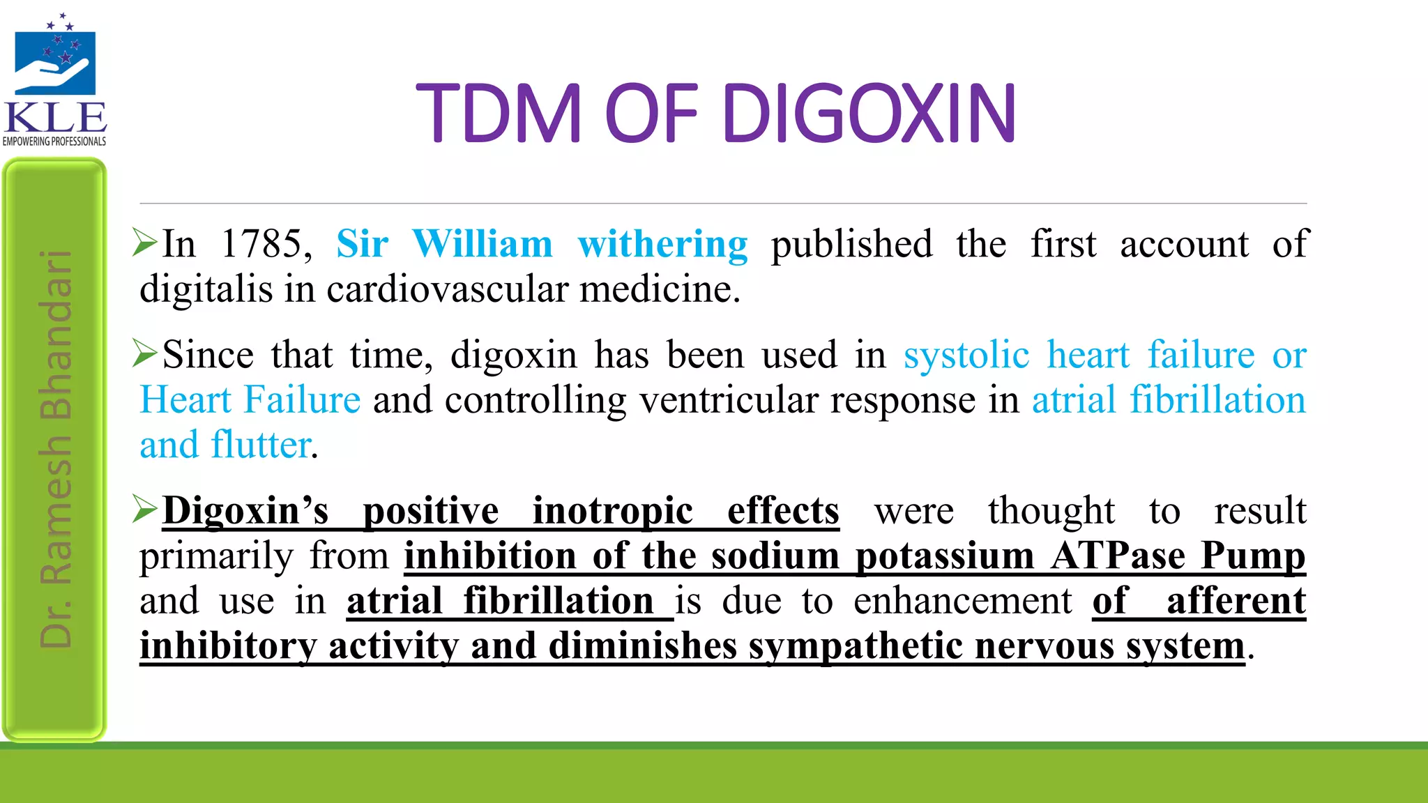 TDM of drugs used in cardiovascular diseases | PDF