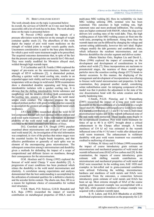 a survey on gas metal arc welding (gmaw) review | PDF | Chemistry | Science