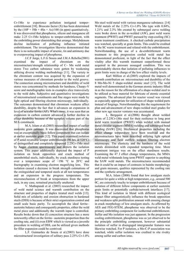 a survey on gas metal arc welding (gmaw) review | PDF | Chemistry | Science