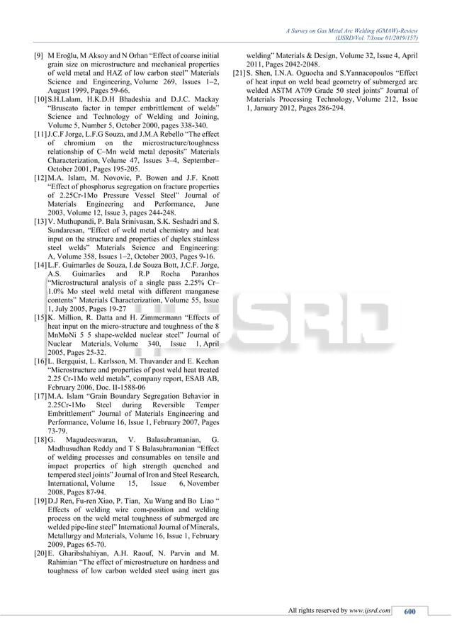 a survey on gas metal arc welding (gmaw) review | PDF | Chemistry | Science