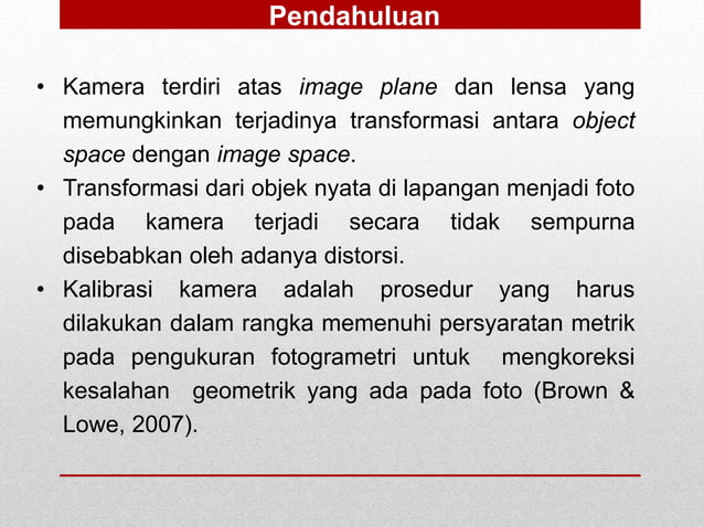 Cara Kalibrasi Kamera Fotogrametri Dalam Pekerjaan Survei | PDF