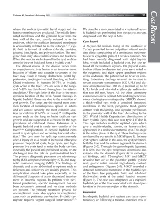Spontaneous Rupture of a Hepatic Hydatid Cyst Perforating into the ...