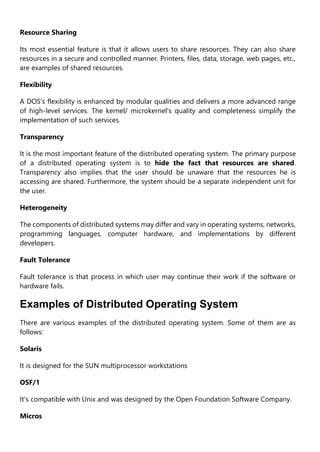 CSI-503 - 11.Distributed Operating System | PDF