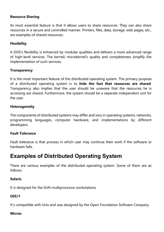 CSI-503 - 11.Distributed Operating System | PDF