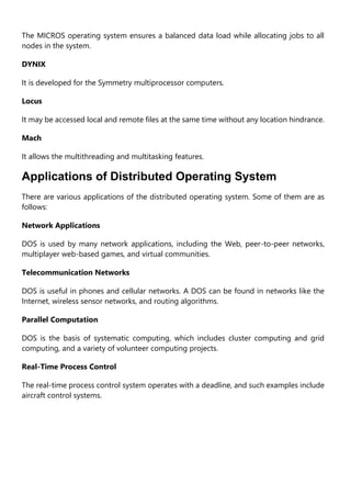 CSI-503 - 11.Distributed Operating System | PDF
