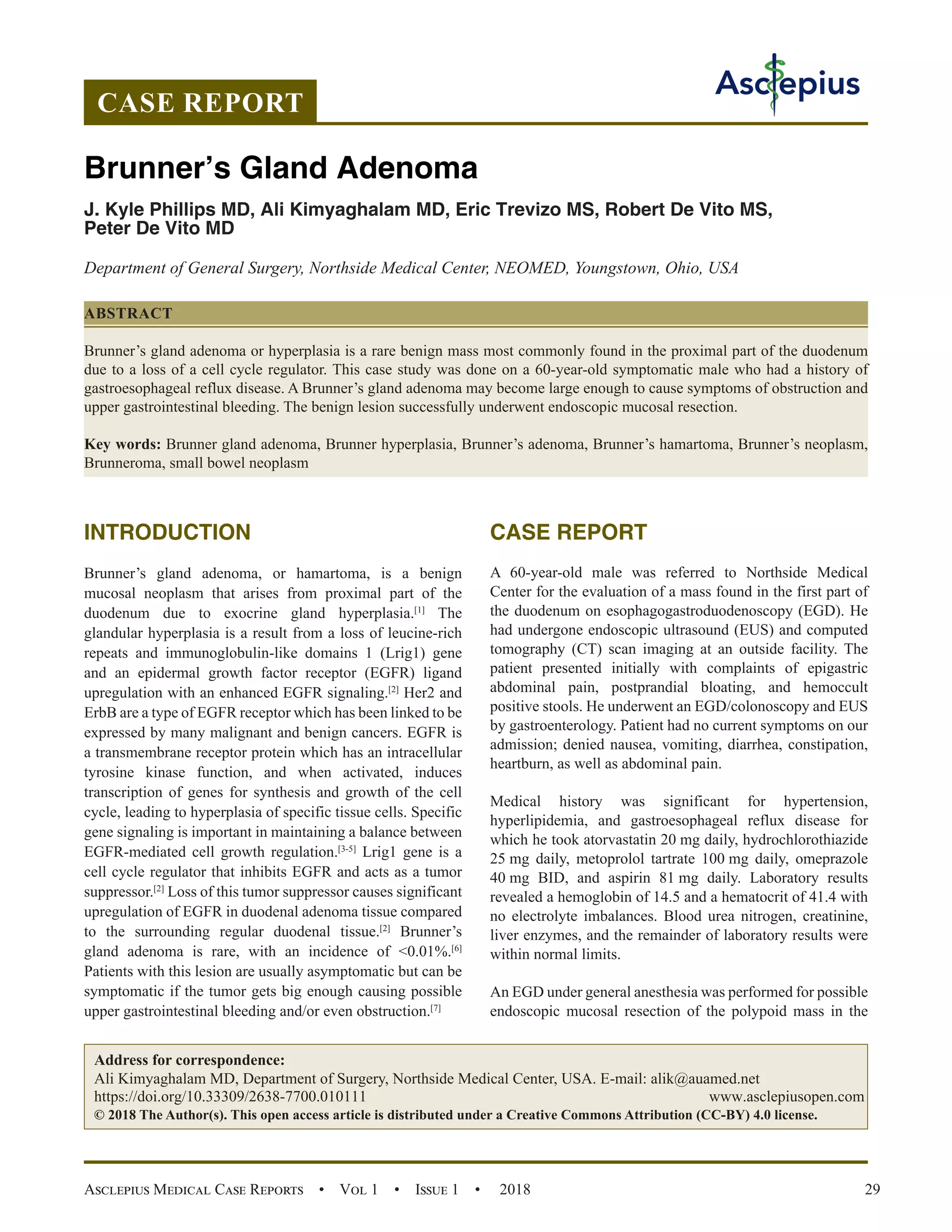 Brunner’s Gland Adenoma | PDF