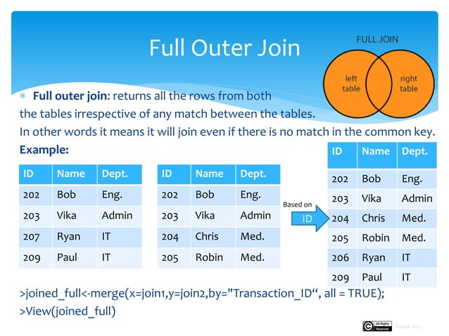 Merging tables using R | PPT