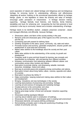 Strategy and options for preserving indian heritage | DOCX