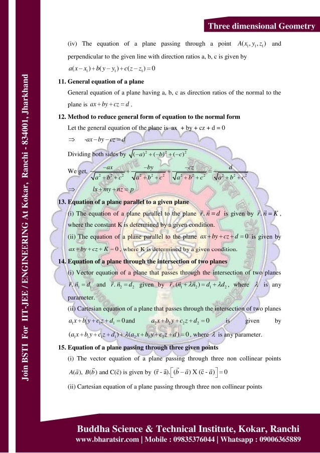 Three Dimensional Geometry | PDF