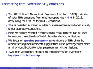 New evidence on ammonia emissions from road vehicles based on ...