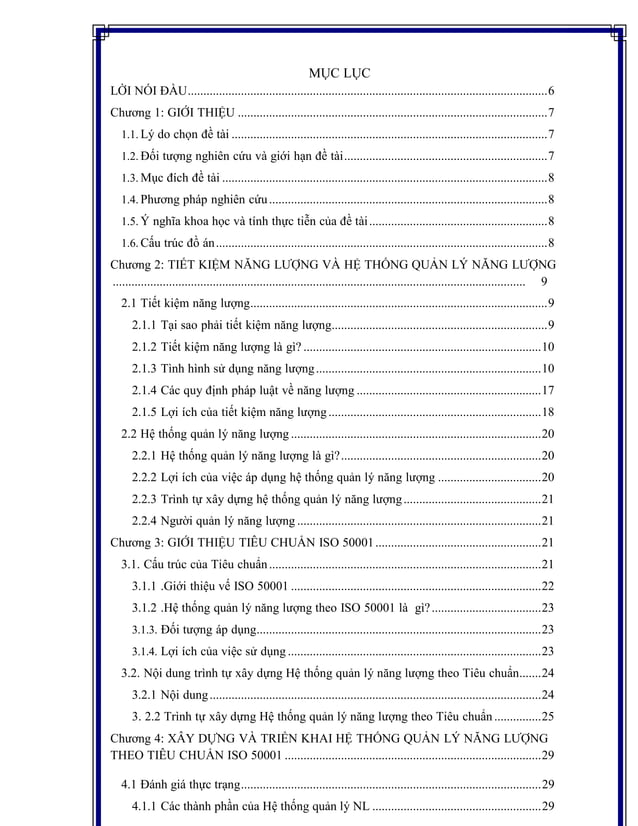 Khóa luận Tìm hiểu quy trình xây dựng hệ thống quản lý năng lượng thì tiêu chuẩn ISO 50001 | DOCX
