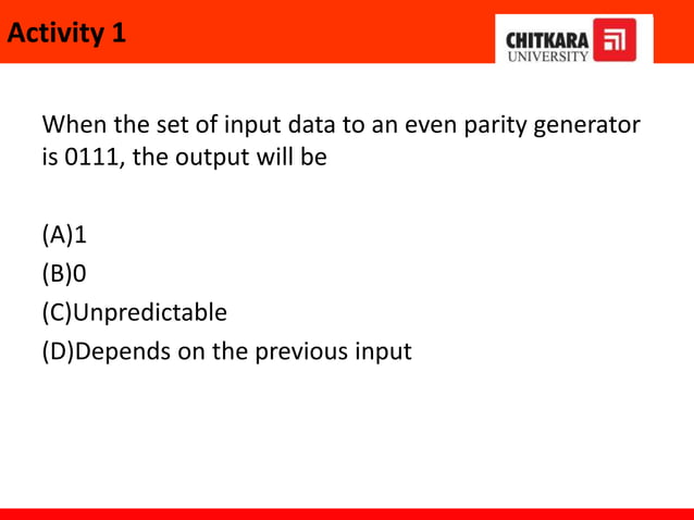 11. Parity Generator_Checker.pptx | Programming Languages | Computing