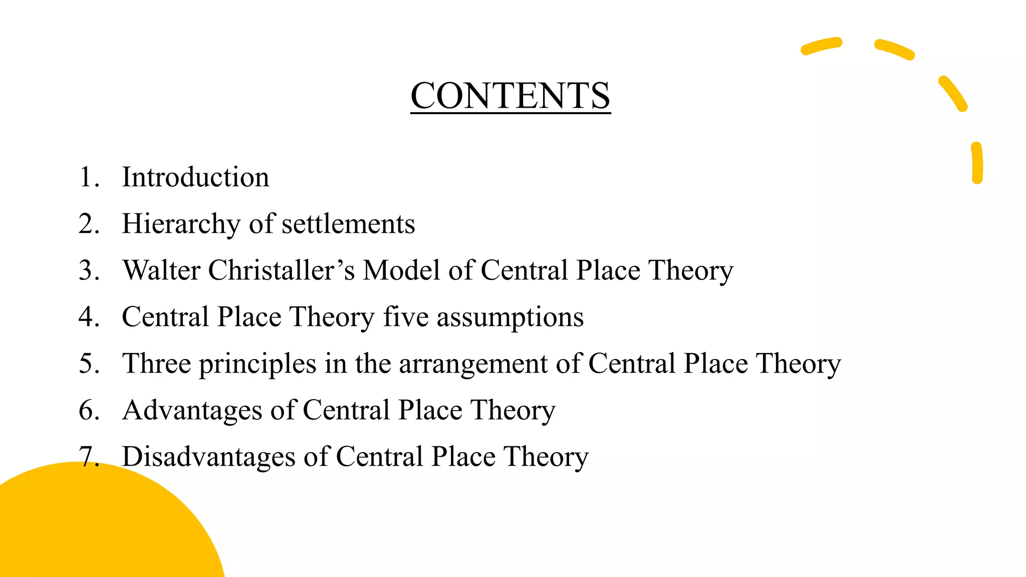 CENTRAL PLACE THEORY .pptx | Geography | Science