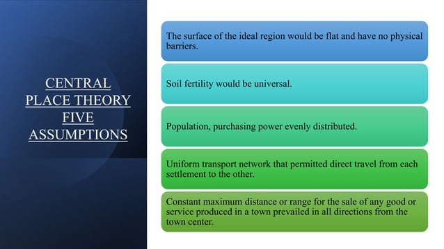 CENTRAL PLACE THEORY .pptx | Geography | Science