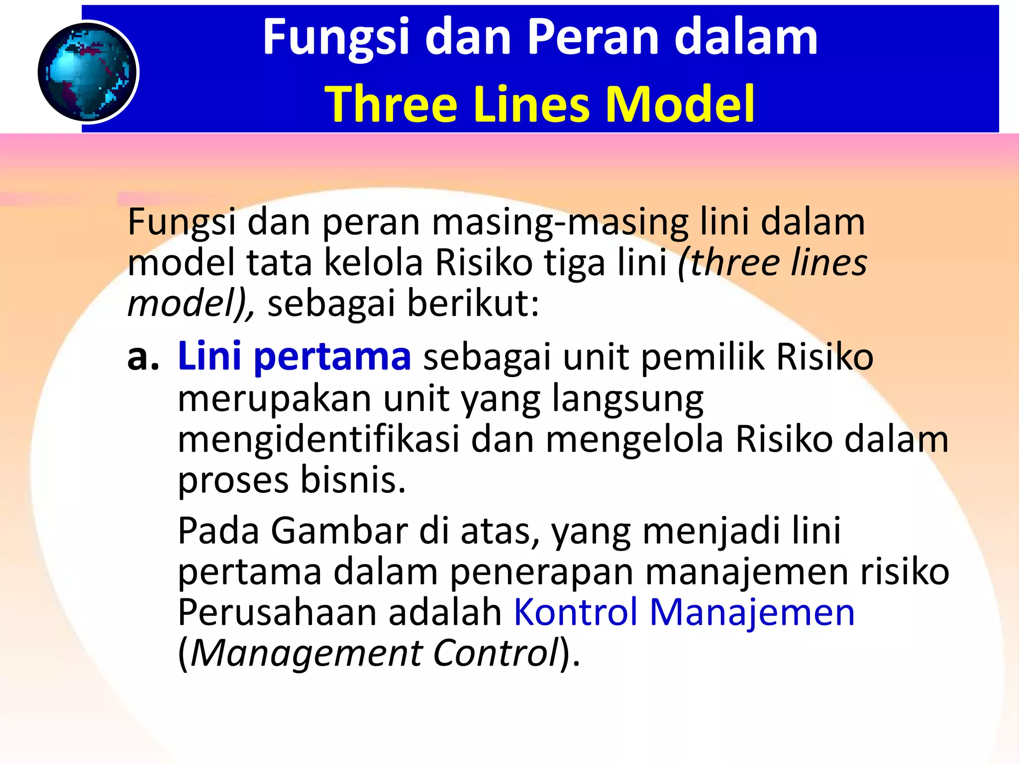 Model Tiga Lini (Three Lines Model) Tata Kelola RISIKO _Training "RISK ...