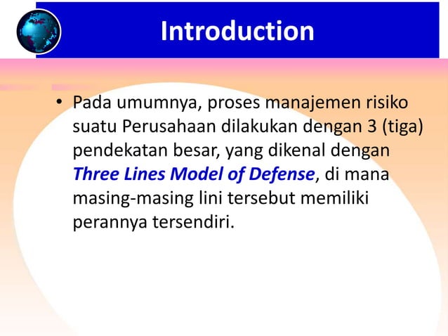 Model Tiga Lini (Three Lines Model) Tata Kelola RISIKO _Training "RISK ...