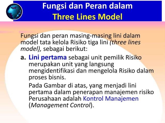 Model Tiga Lini (Three Lines Model) Tata Kelola RISIKO _Training "RISK ...