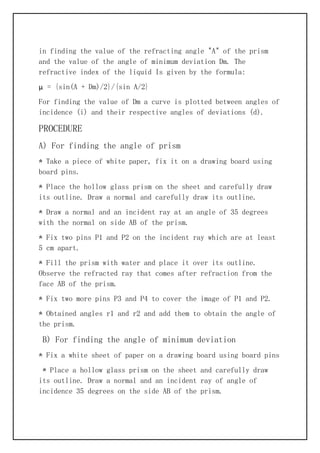 Class 12 Project PRISM AND NATURE OF LIGHT | DOCX