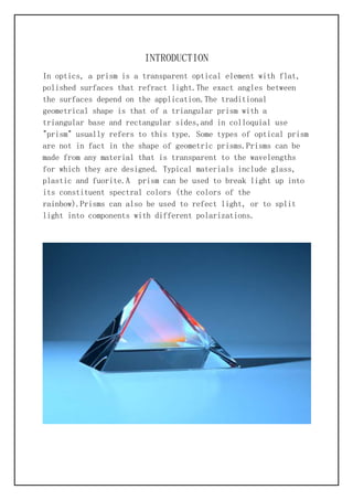 Class 12 Project PRISM AND NATURE OF LIGHT | DOCX